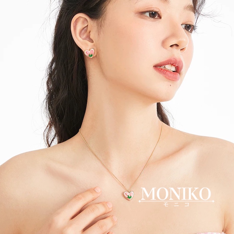 MONIKO Original Design 18k Gold plated Pink Tulip Pendant Necklace ...