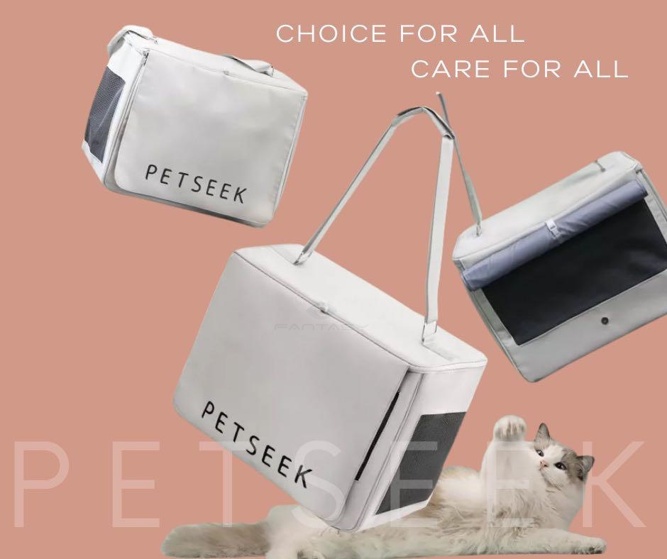 PETSEEK Pet Carrier Bag Cat Travel Carrier Shoulder Bag Fashion Canvas ...