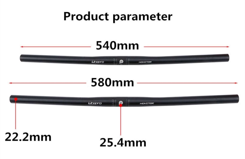 Litepro Monster Handlebar Folding Bike Horizontal One-shaped Handlebar ...