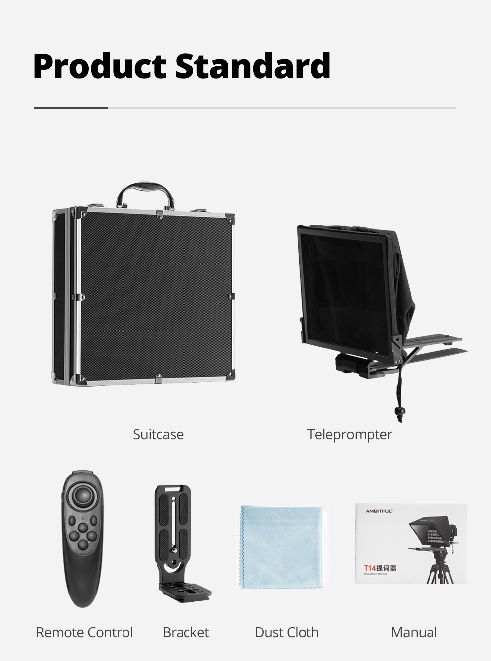 AMBITFUL T14 Big Screen Prompter Professional Interview Foldable ...