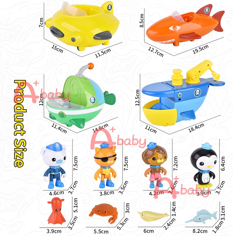 [A+baby] The Octonauts Toys Set Original With Sound & Light & Inertial ...