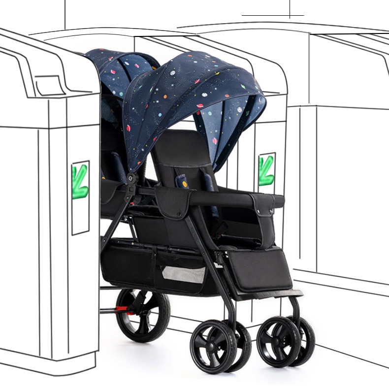 [iDS] New! Reclining Twin Stroller Double Stroller Dual Stroller Front ...
