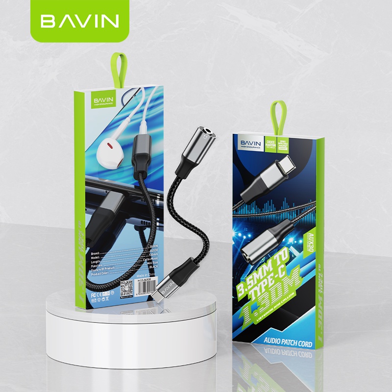 BAVIN AUX30 Earphone Headphone Adapter w/ Female Type-C to 3.5mm USB ...