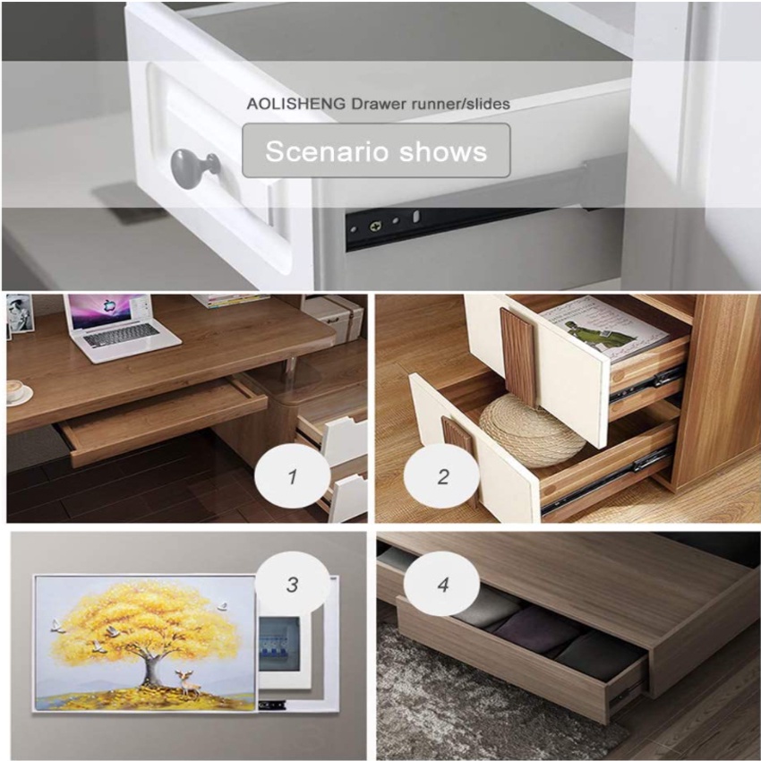 MAXWINNER Drawer Guide Soft close Heavy Duty Solid Ball Bearing Full ...