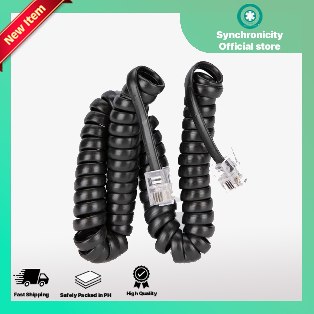 Cybertec Telephone Spiral Cord 7FT 14FT | Telephone Wire Sparepart ...