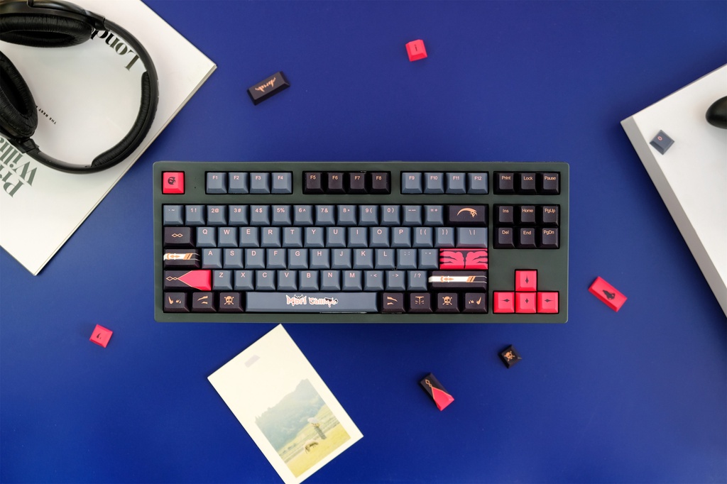 GMK Mori Calliope Keycap, 129 Keys PBT Keycaps Cherry Profile DYE-SUB ...