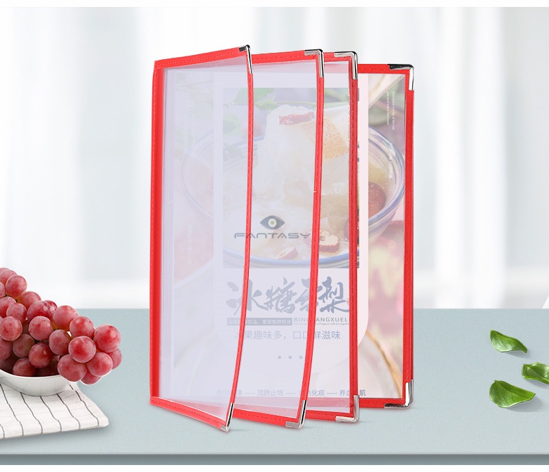 5 Pages 10 Faces A4 Transparent Menu Covers Restaurant Menu Book Menu ...