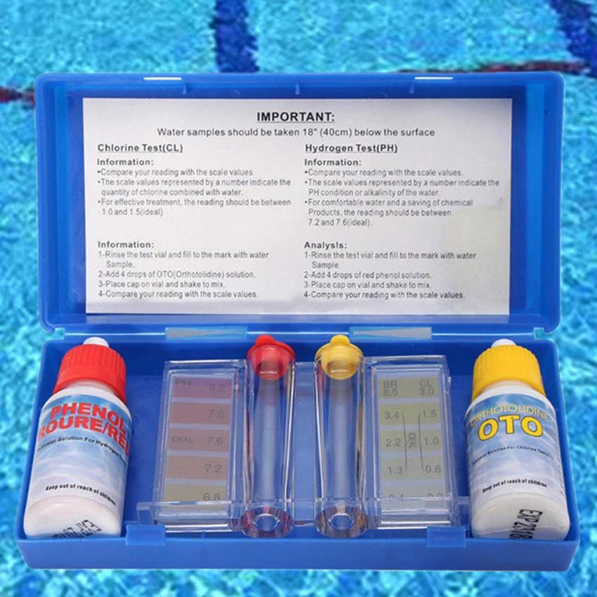 Reeopee Pool Chlorine For Swimming Pool Water Test Kit Aquarium Pool PH ...