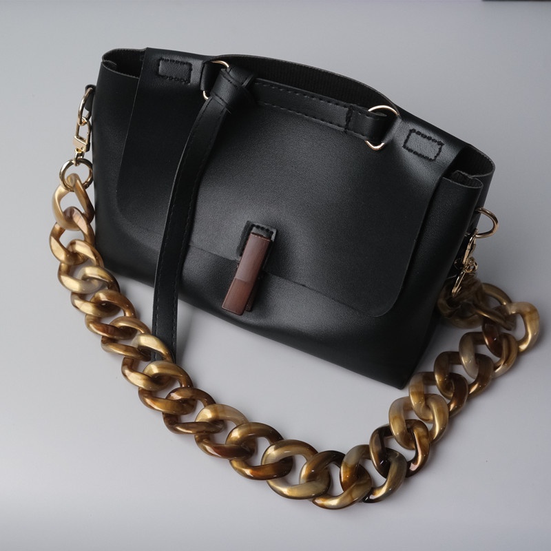 40-120CM Women's Bag Chain Packaging Chain Vintage Gold Pink Sequins ...