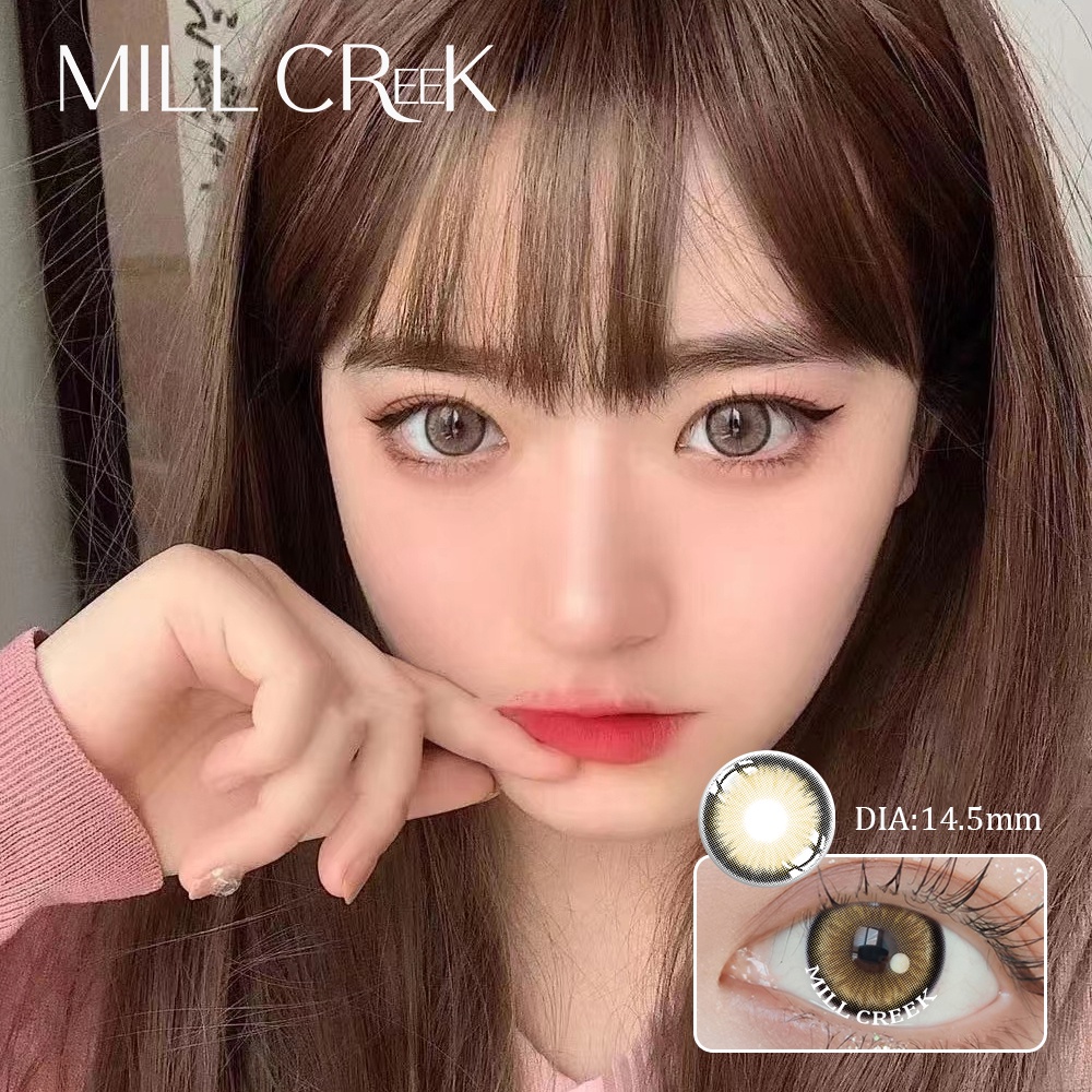 【grade lens&COD】Mill Creek 2 Pieces / 1 Pair of Brown 14.5MM Contact ...