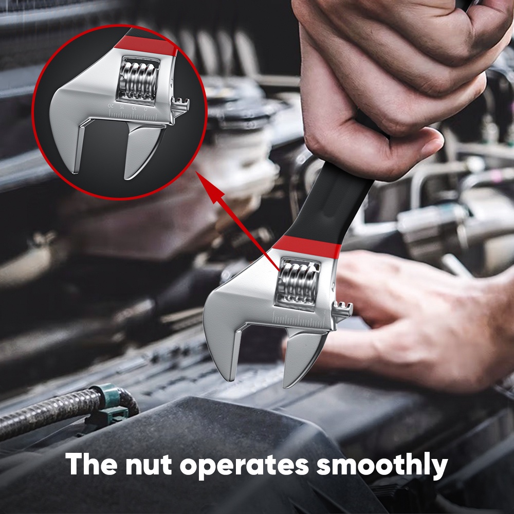 Mitsushi 4 Sizes 150/200/250/300mm Industrial Adjustable Wrench with ...