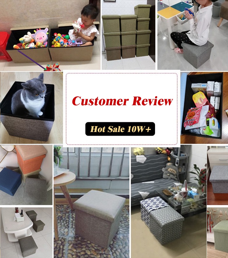 Footrest Foldable Storage Box/Storage Stool 30*30*30cm Foot Seat ...