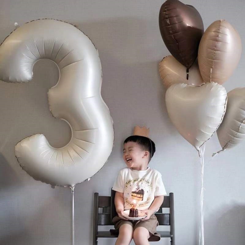 40inch Cream Caramel color theme number balloons for party birthday ...