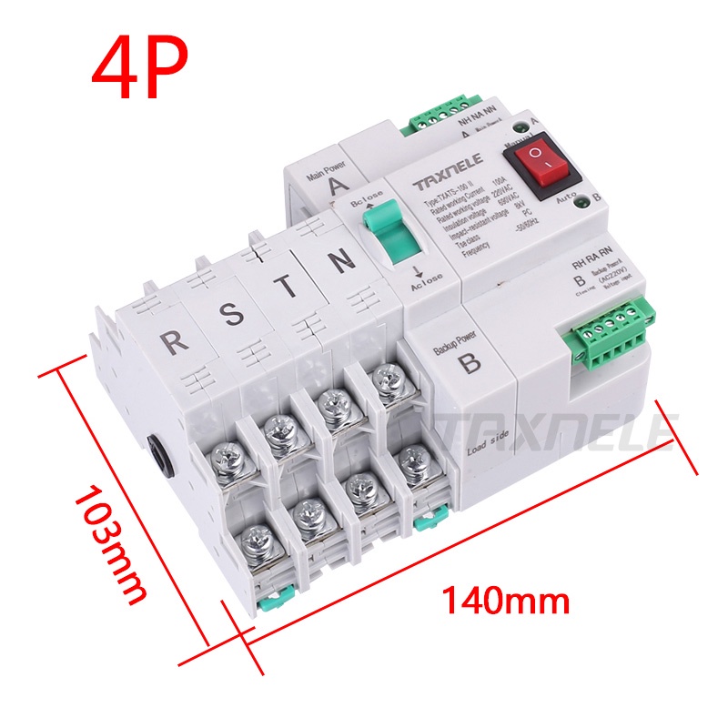 MCB type Dual Power Automatic transfer switch 2P 4P 100A ATS Circuit Breaker Electrical Switch ...