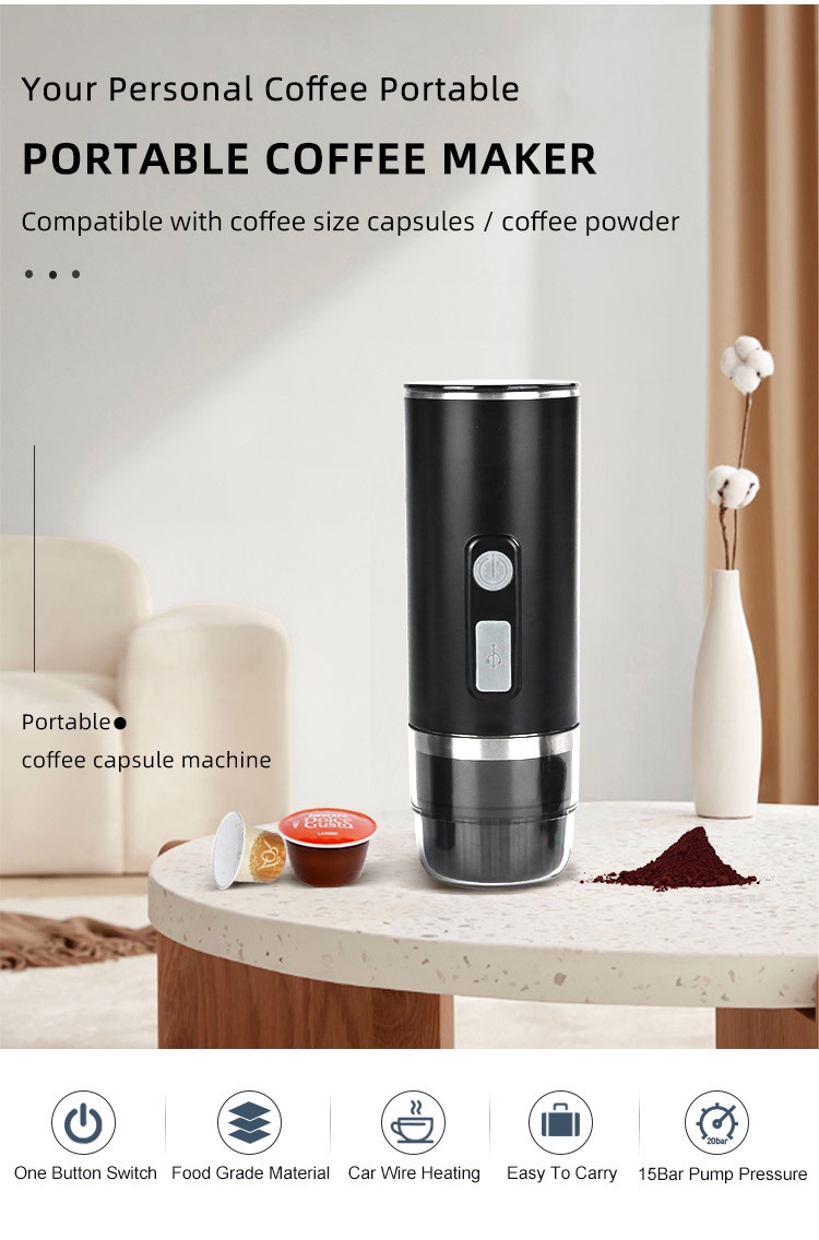 2 in 1 portable Coffee Machine , 15 Bar Electric Coffee Machine capsule ...