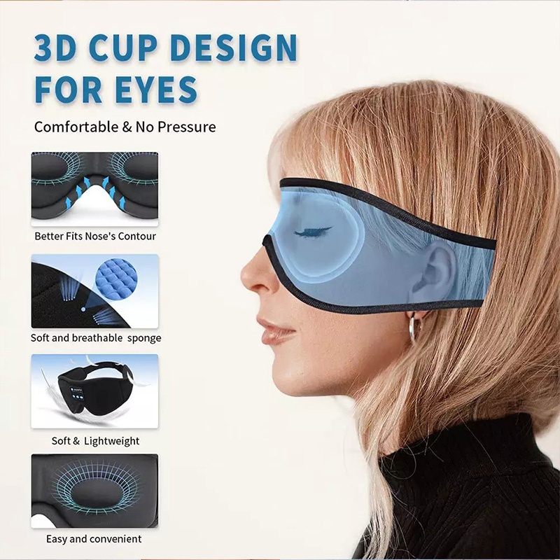 3D Bluetooth Eye Mask Headset Wireless Music Bluetooth Eye Mask New ...