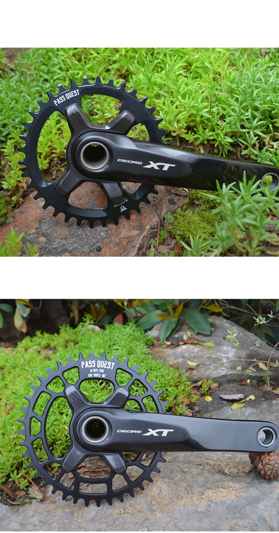 PASS QUEST 96bcd chainring asymmetrical MTB Round shape Narrow Wide ...