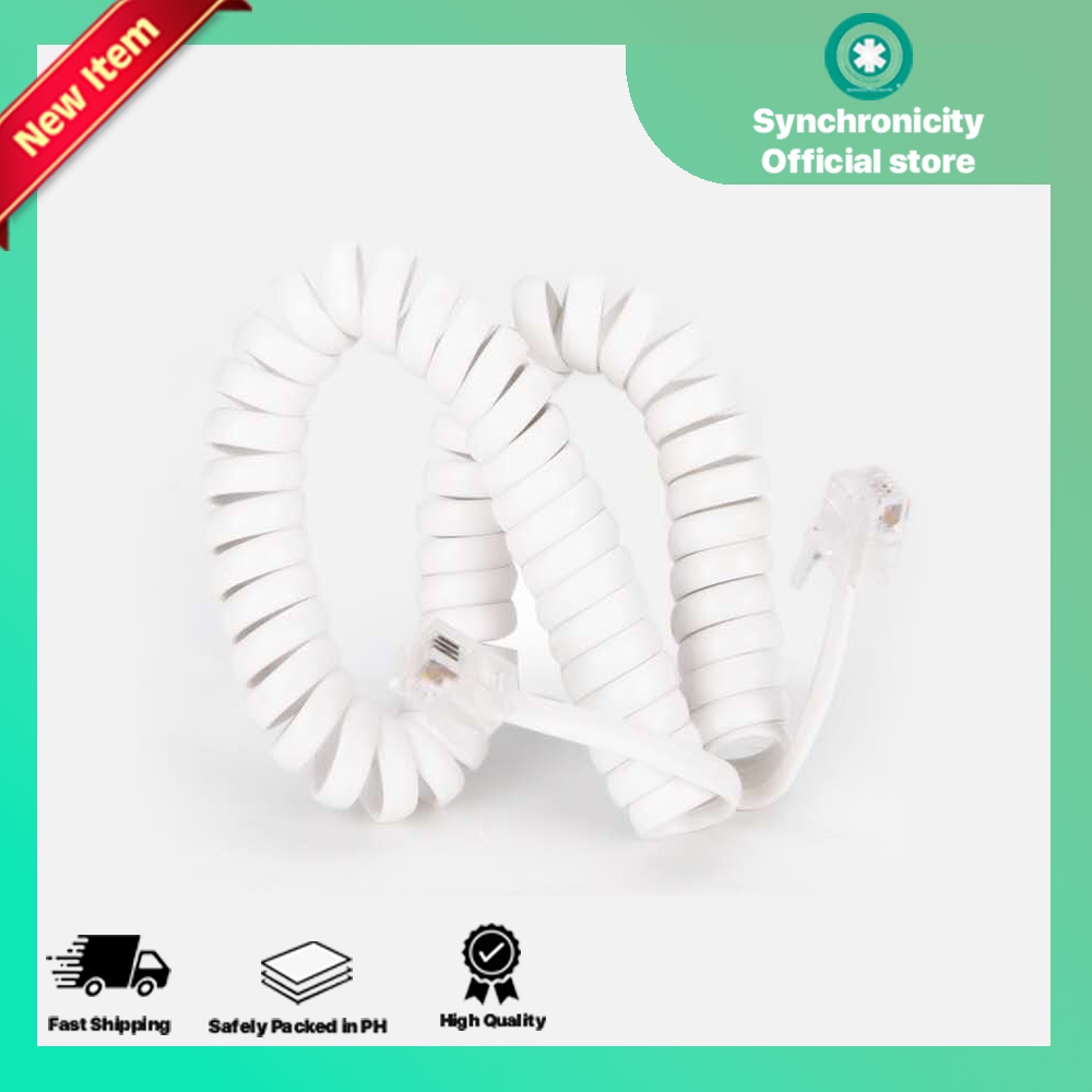 Cybertec Telephone Spiral Cord 7FT 14FT | Telephone Wire Sparepart ...