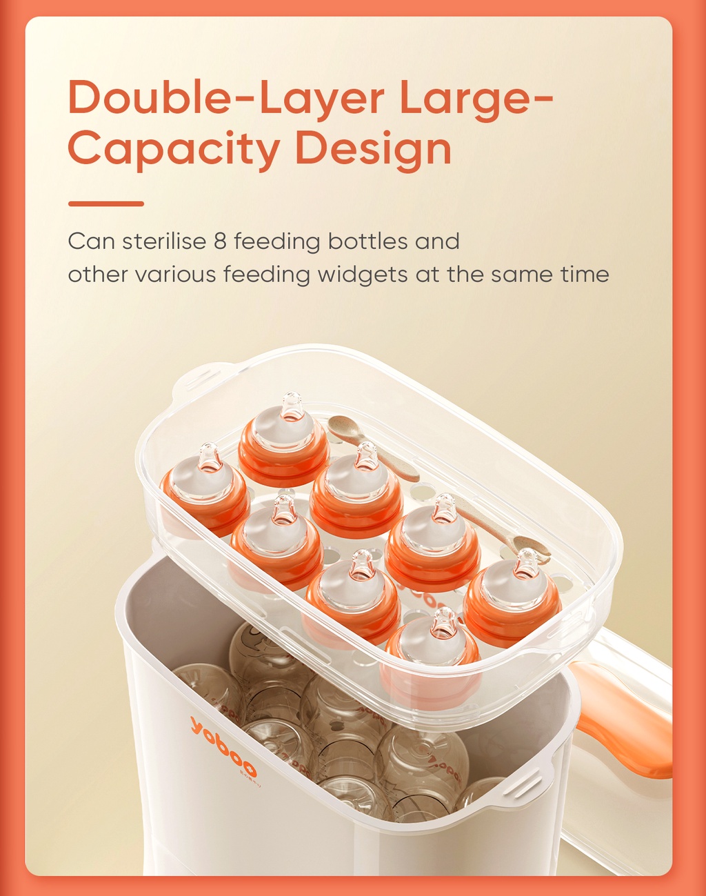 Yoboo Baby Bottle Sterilizer 6.8L | Double Layered | Detachable | Easy ...