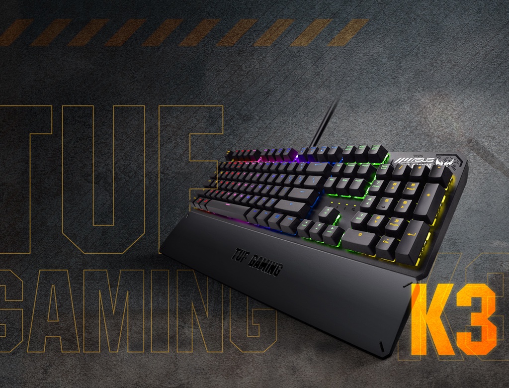 Asus TUF Gaming K3 Mechanical Switch Wired RGB Mechanical Keyboard with ...