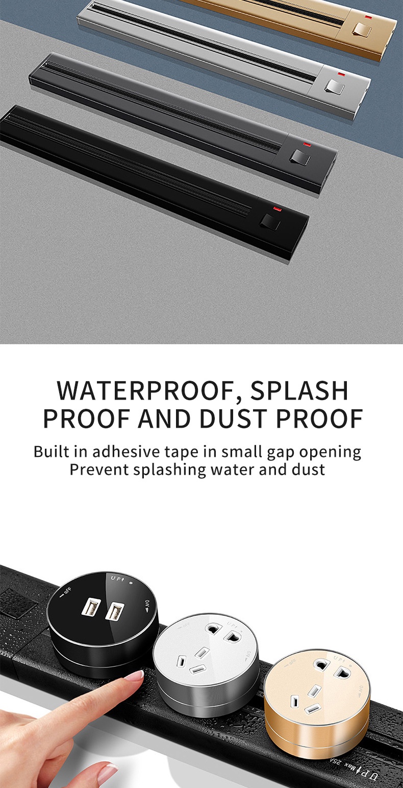 Vollai Movable Power Track Socket Modern Electric Wall Outlet 6500W ...