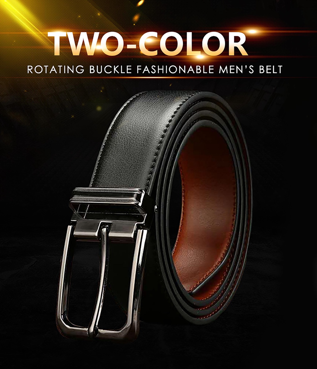 Baellerry Reversible Leather Classic Pin Buckle Belts Double-Sided ...