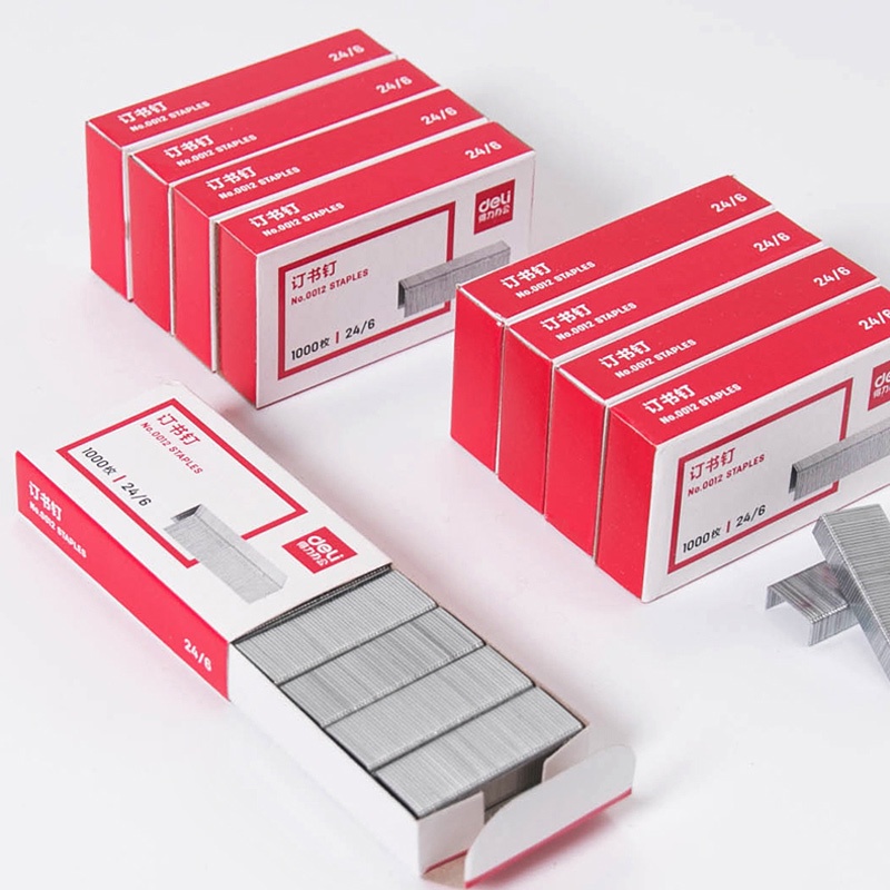 Deli 1000PCS/BOX Staple 24/6 School Office Supplies E0012N | Shopee ...