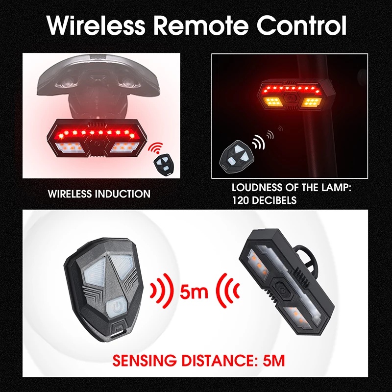 WEST BIKING Bike Signal Light Wireless Remote Control Bicycle Taillight ...