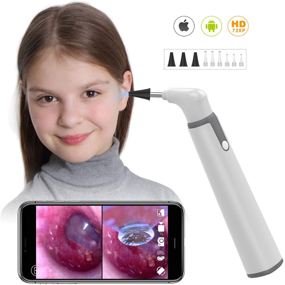 3.9mm 720P HD WiFi Ear Scope Wireless Otoscope Ear Camera with 6 LED ...