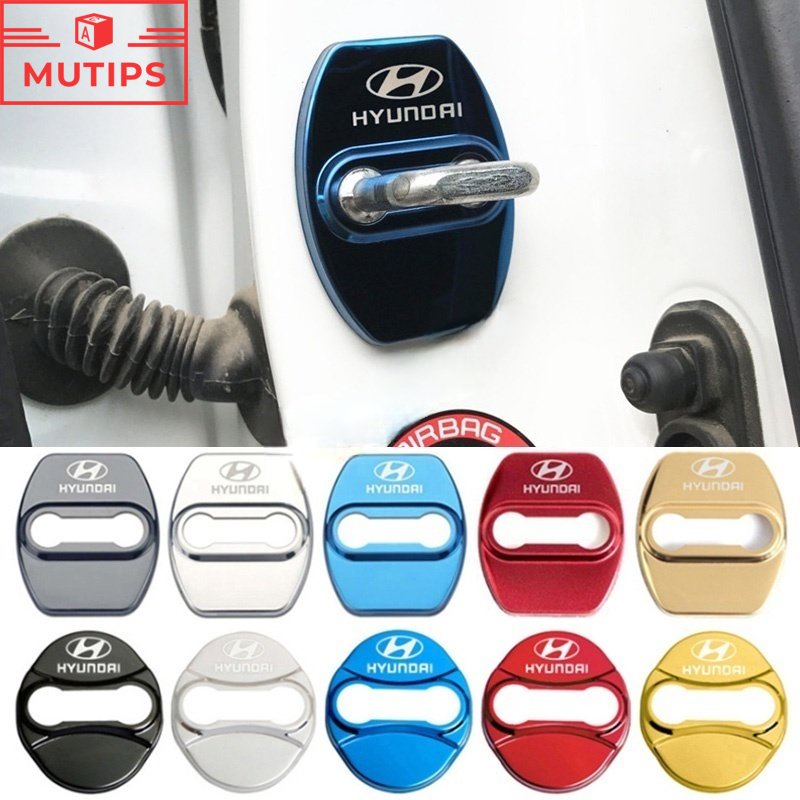 4Pcs For Hyundai Car Door Lock Stainless Steel Protector Cover for ...