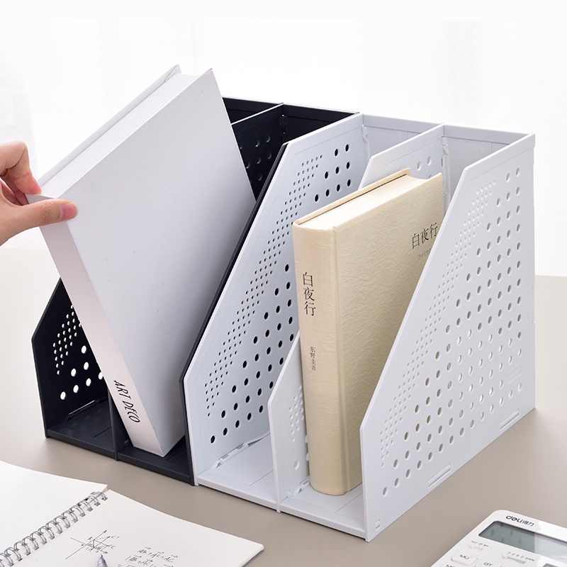 Deli Folding File Box Two-Fold Desktop Document Book Storage Office ...