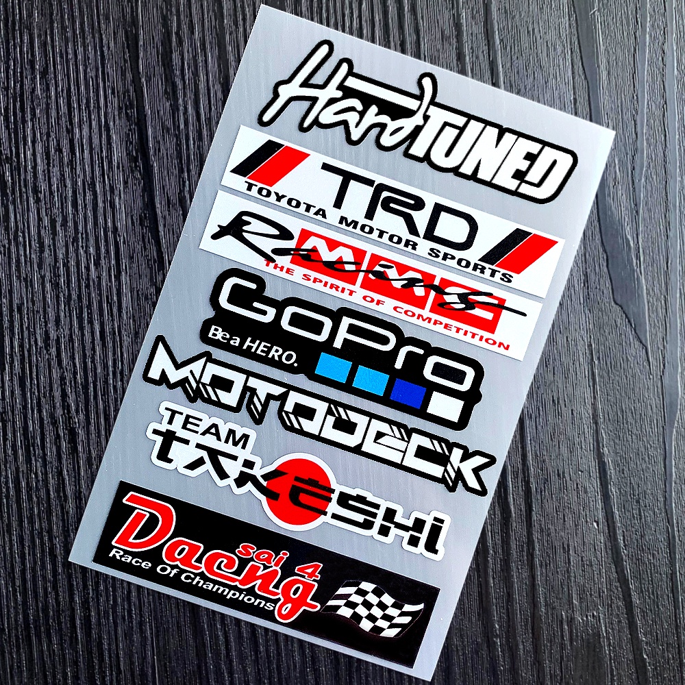 Motorcycle Bike Set Stickers Monster Energy Helmet Reflective Decal ...