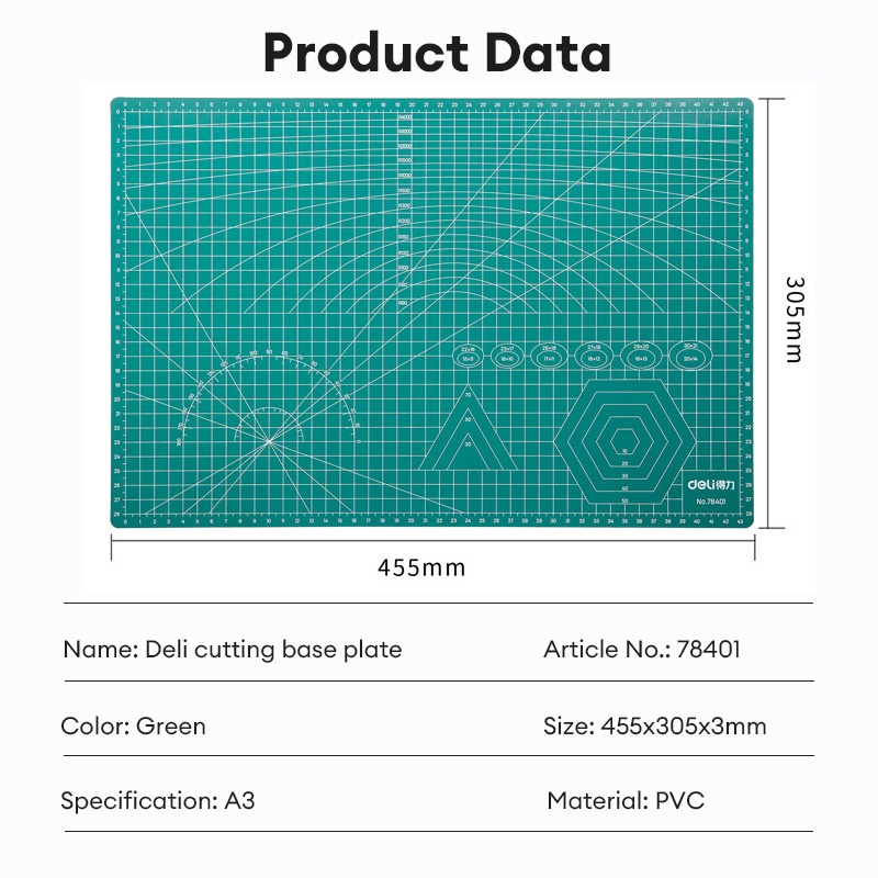 Deli A3 Cutting Mat Self-Healing PVC Patchwork DIY Tool Board Carving ...