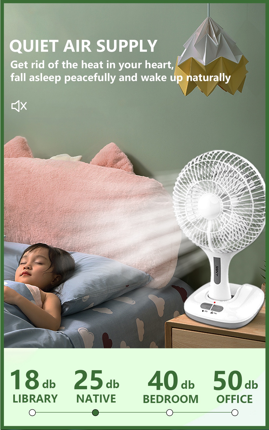 NSS 6" Chargeable fan solar electric fan with LED emergency light Desk ...