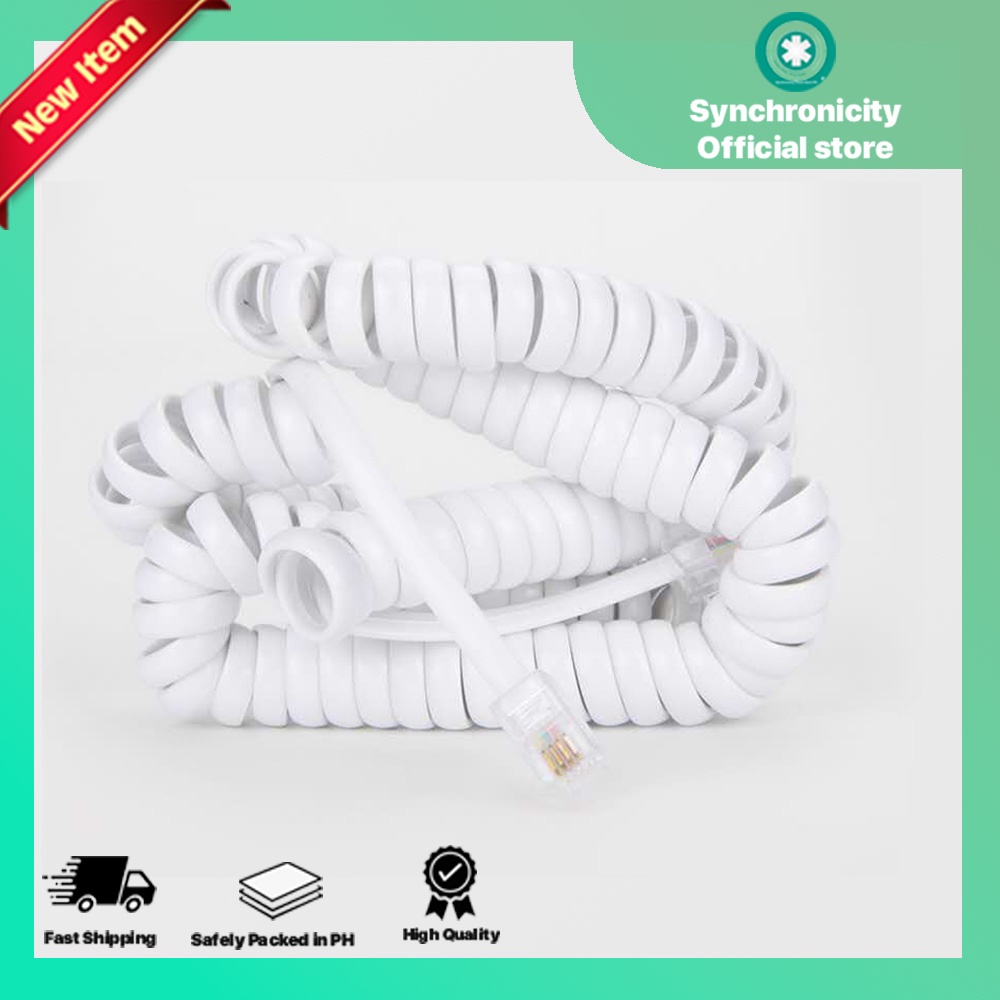 Cybertec Telephone Spiral Cord 7FT 14FT | Telephone Wire Sparepart ...