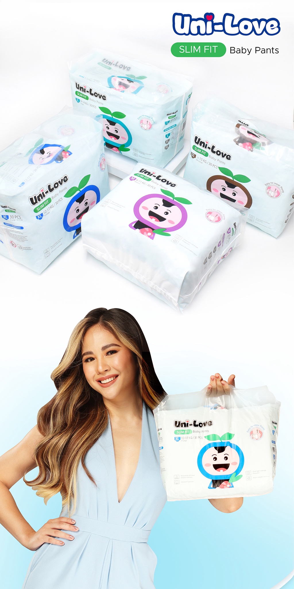 UniLove Slim Fit Baby Pants 30's (XX-Large) Pack of 2 | Shopee Philippines