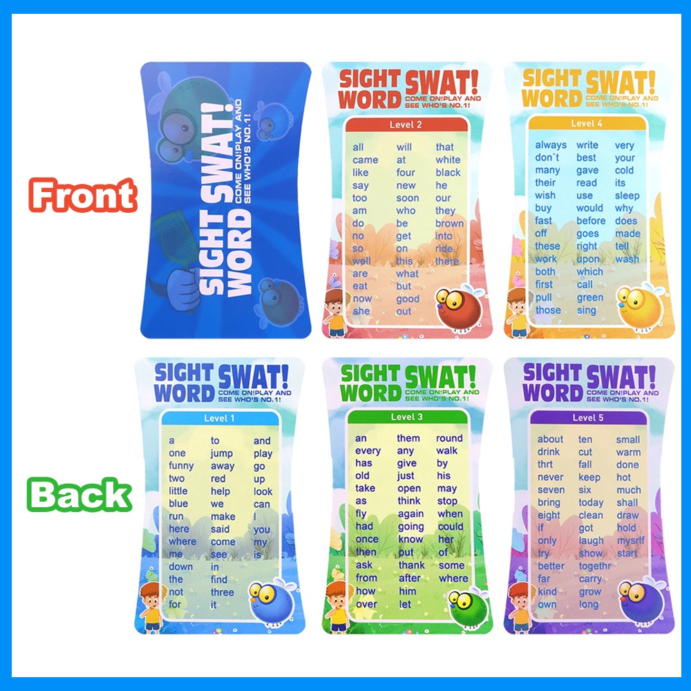Sight Words Swat Word Cards Kids English Learning Phonics Enlightenment ...
