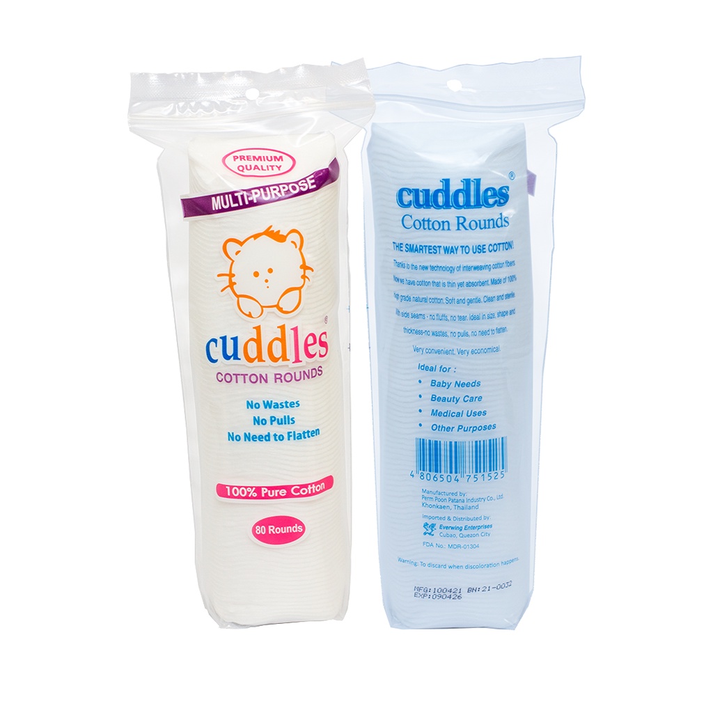 Cuddles Cotton Pads In Rounds 2 Packs Of 80's (BUNDLE) | Shopee Philippines