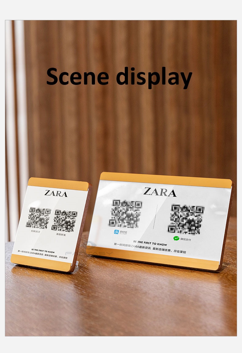 SVIAO Creative Solid Wood QR Code Table Card Display Ad Photo Frame ...