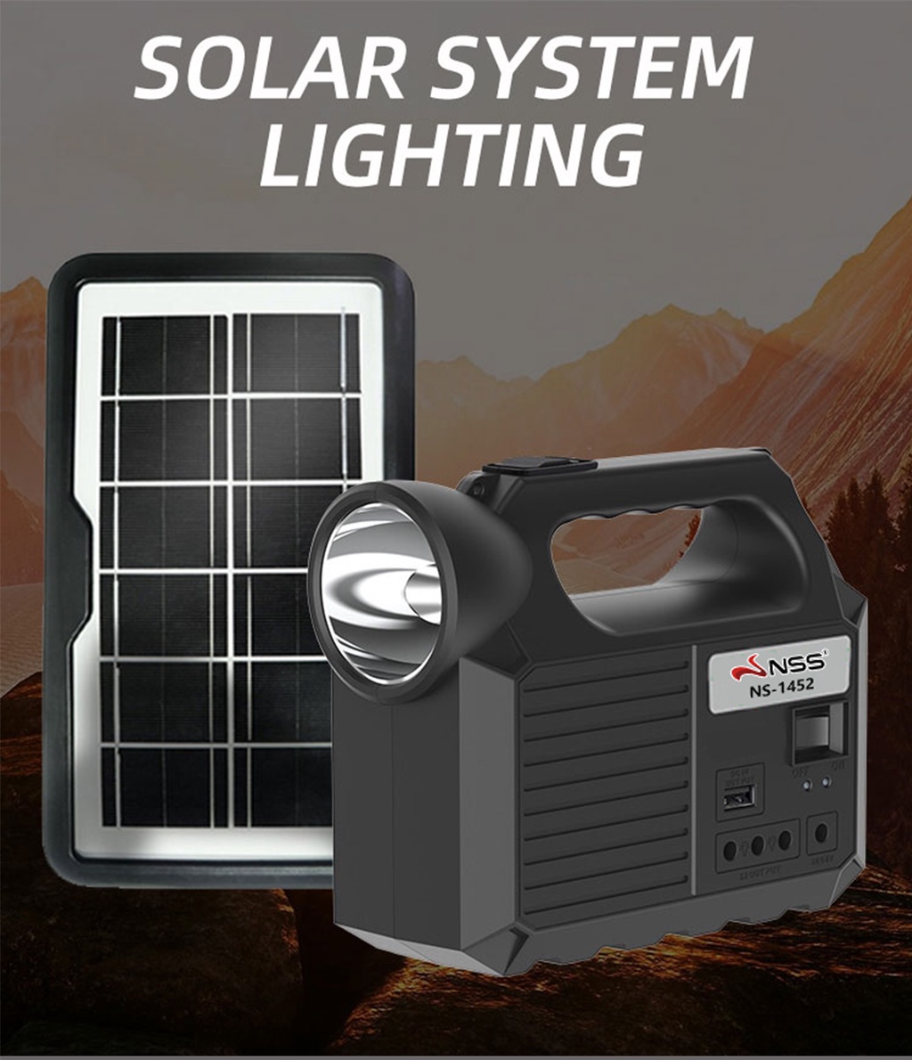 NSS Solar Rechargeable Light Kit with 3 Bulbs solar emergency charging ...