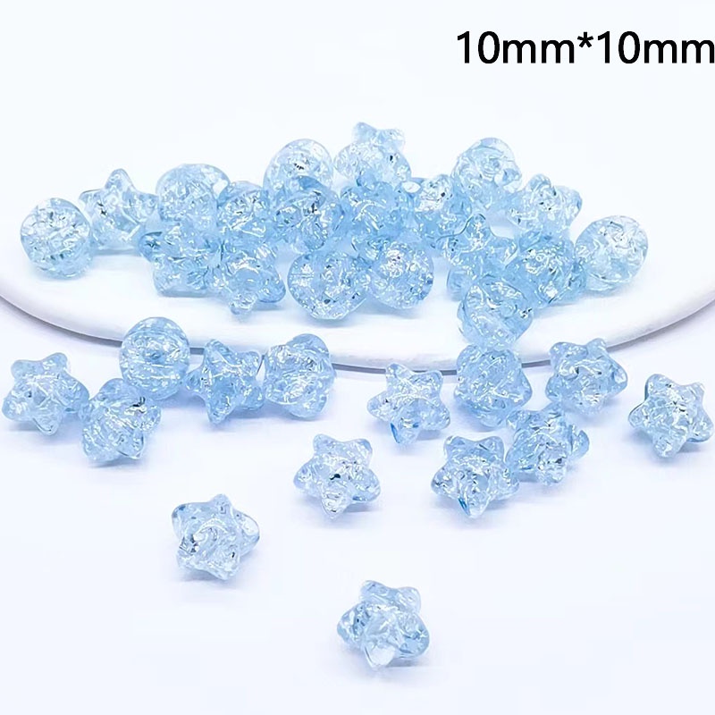 20 Colorful Acrylic Star Cracked Beads Ice Cracked Burst Beads Diy ...