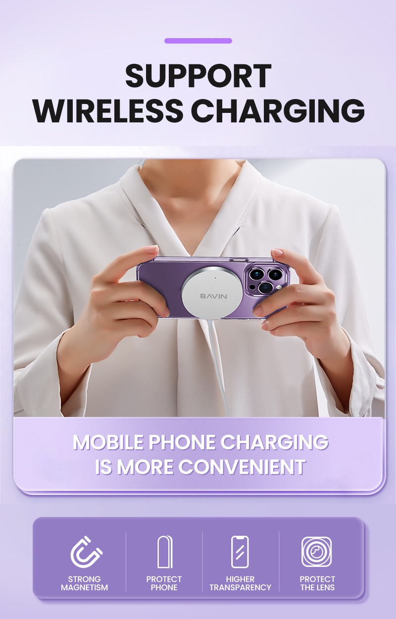 BAVIN Magnetic Phone Case Cover Premium Quality Wireless Charging Case ...