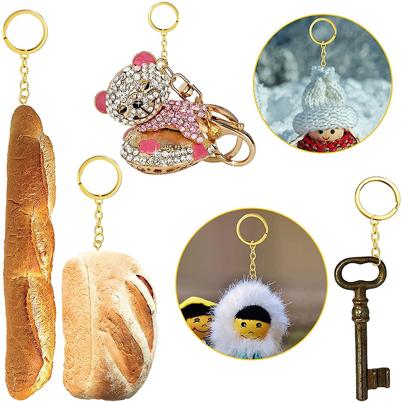 3pcs/lot Metal Keychain Parts Key Chains with Four-links 25mm Open Jump ...