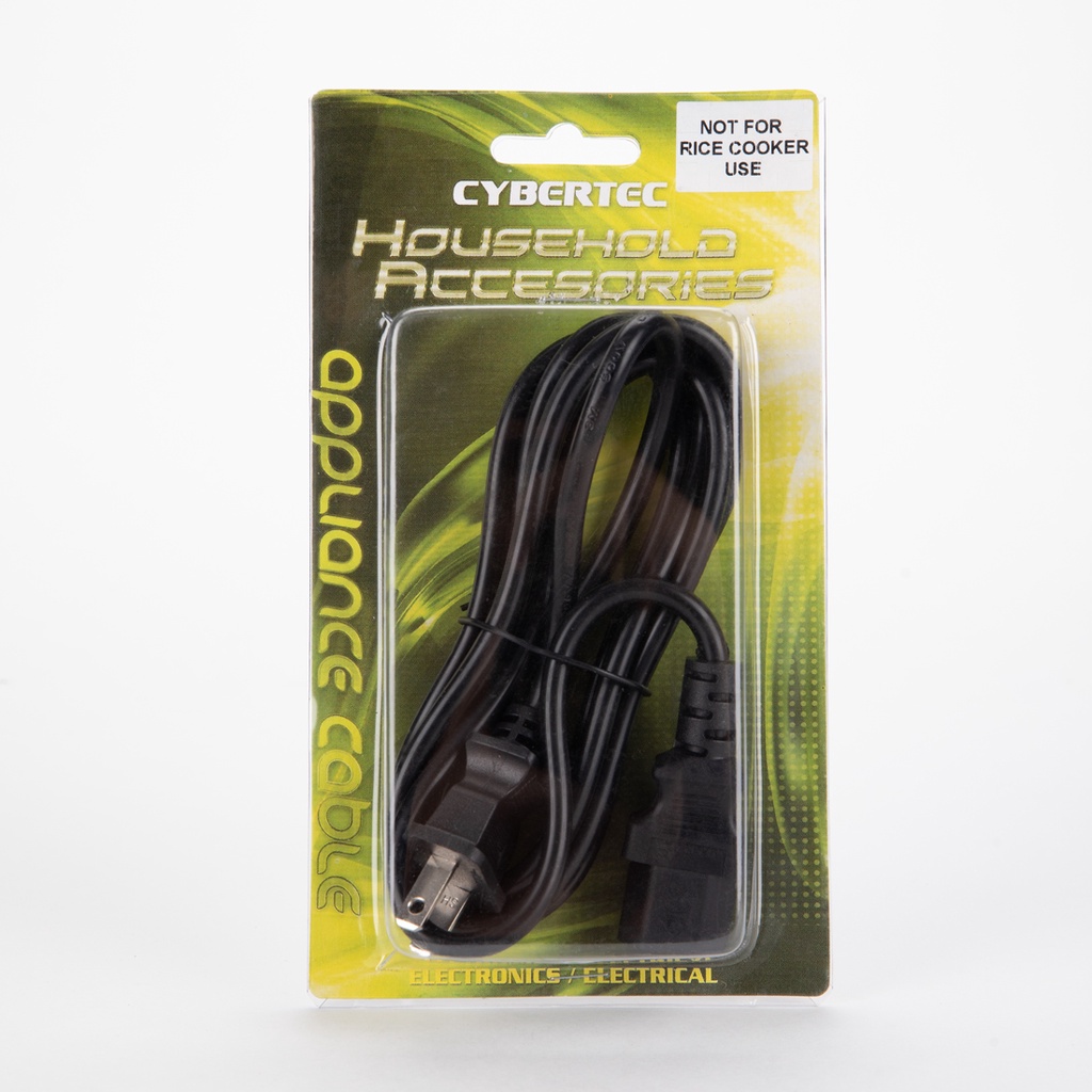 Cybertec Replacement Computer Cord 2M Black | Appliance Cord Replacement Cable 2 Meters for ...