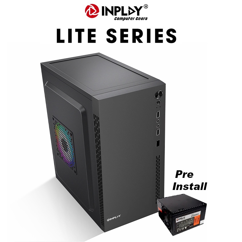 INPLAY PC Case Computer Desktop Case with Pre-Installed GS200BK PSU 2 ...