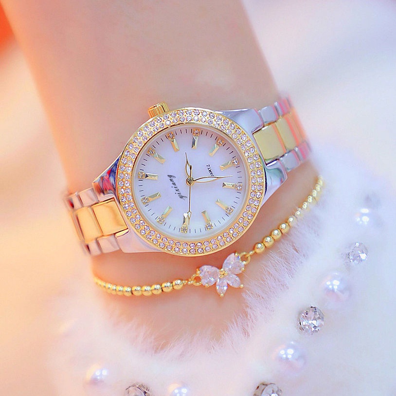 Watch For Women Alloy Strap BS Rhinestone Business Quartz Watches Relo ...