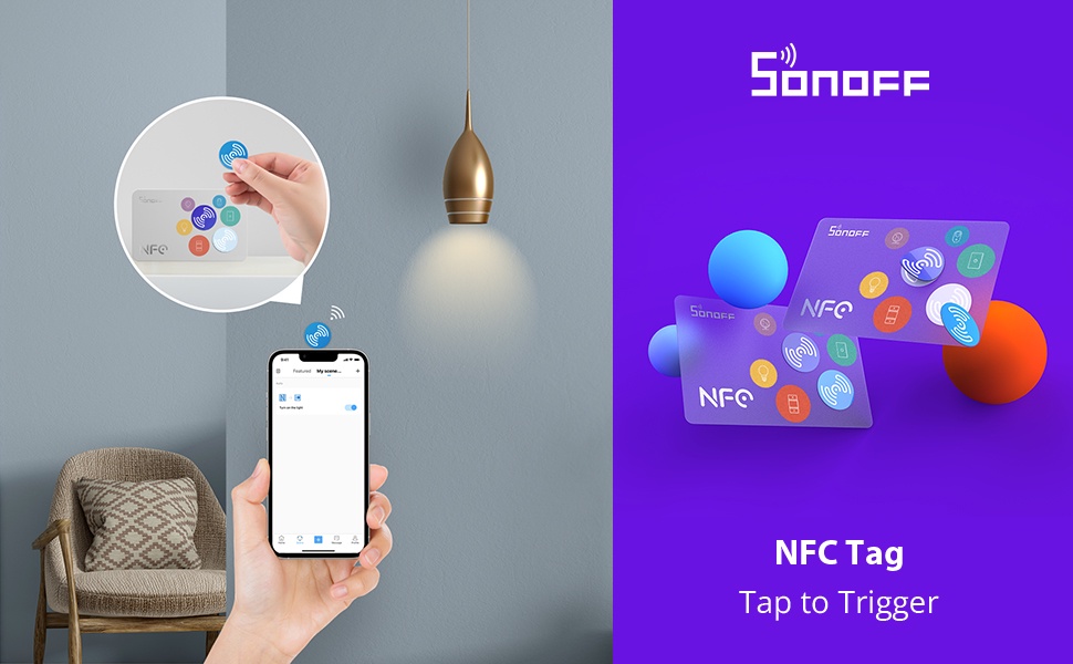 SONOFF NFC TAG NTAG215 Sticker 13.56MHz Universal 18mm Ultralight Tags Automation Shortcuts ...