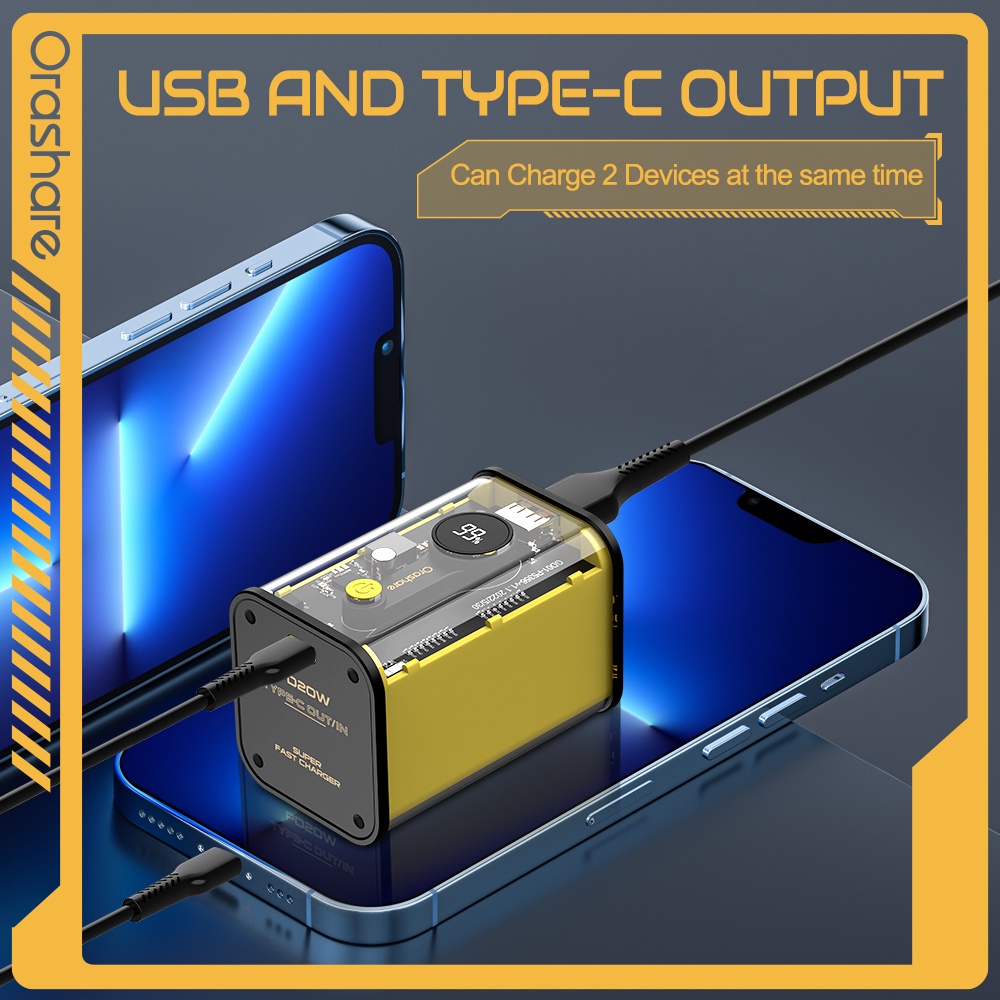 Orashare OT20 /OT20CL 20000mAh Powerbank Compact Transparent PD 20W ...