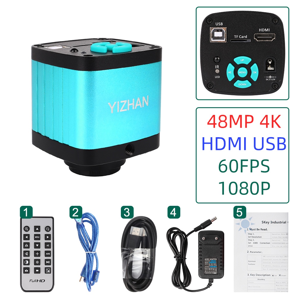 YIZHAN Microscope Microscope Camera 48MP HDMI USB 1080P 60FPS for ...