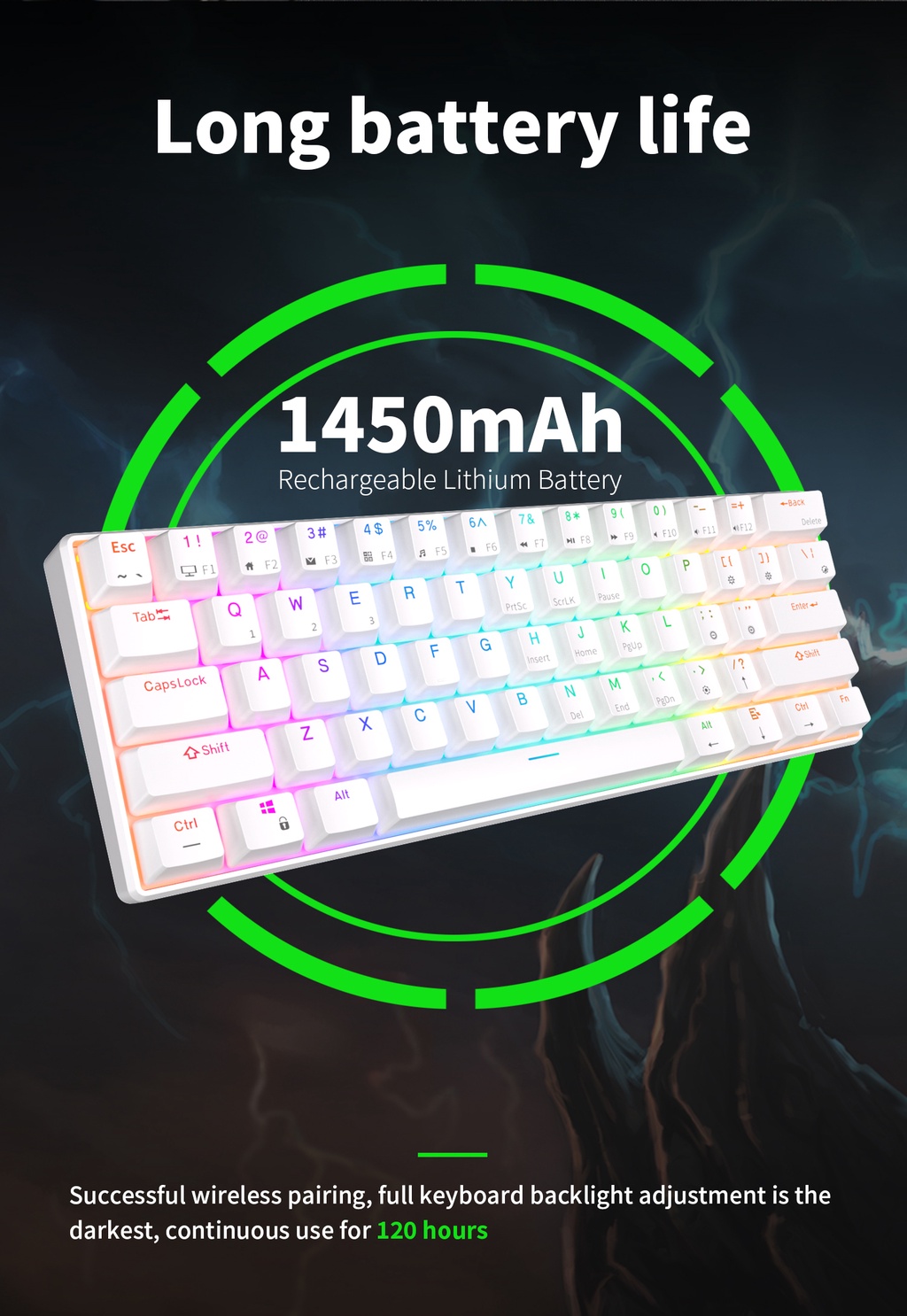 RK61 Royal Kludge Bluetooth 5.0 & USB C Dual Mode RGB Backlit Mechanical Keyboard | Shopee ...